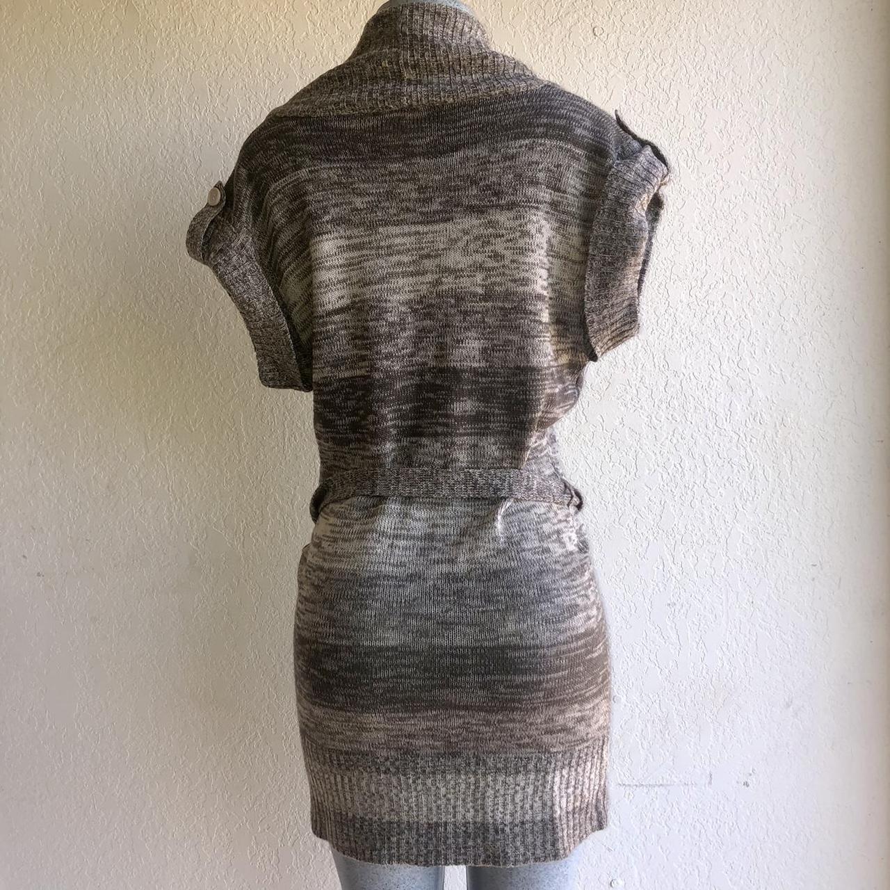 Cute Gray Striped Acrylic Dress with Open Chest... - Depop