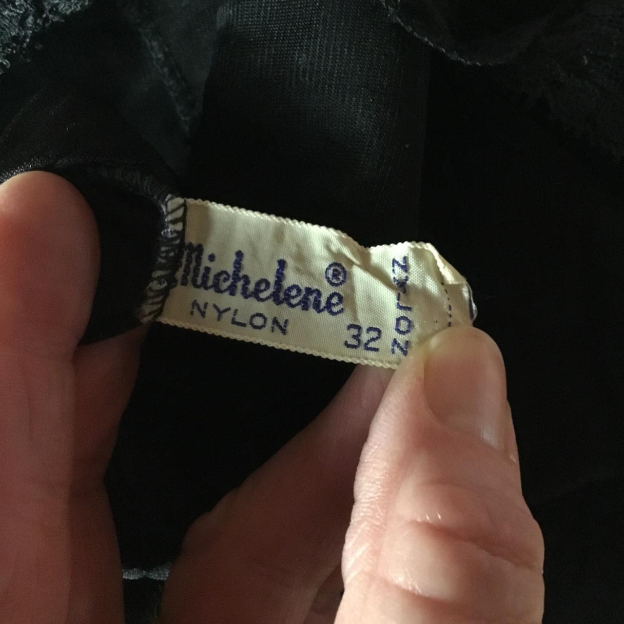 Vintage Michelene Nylon Gown Size 32 Black Sheer... - Depop