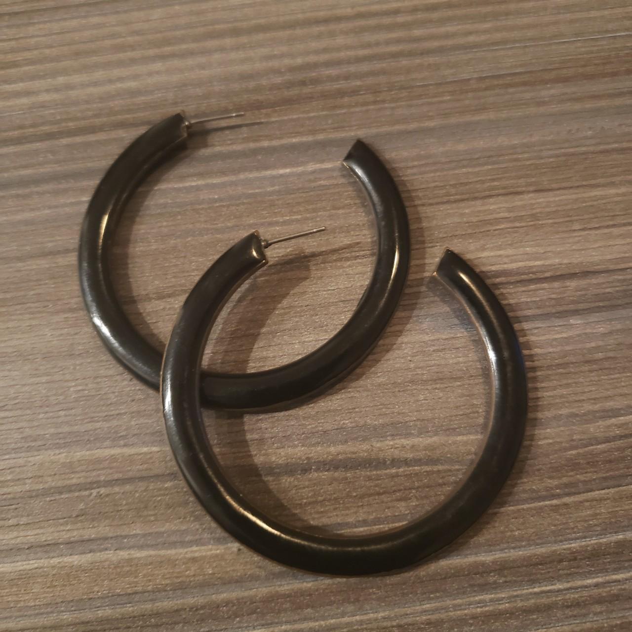 Minimalistic black hoops. In great used condition,... - Depop