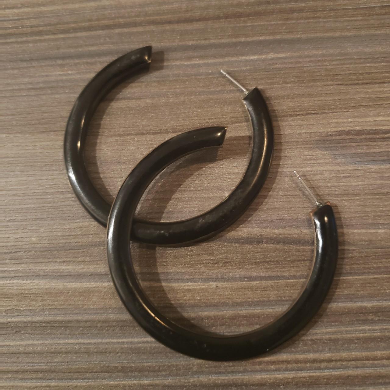 Minimalistic black hoops. In great used condition,... - Depop