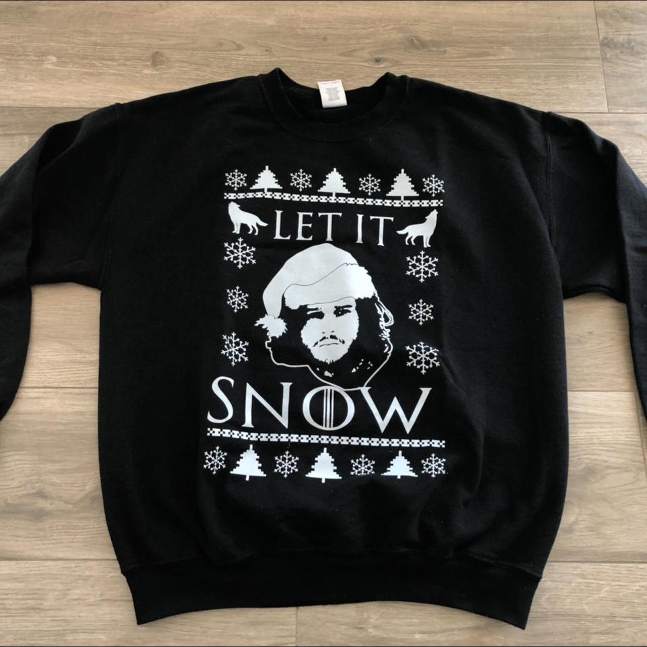 Gildan Let it Snow sweater Size XL comfy condition... - Depop