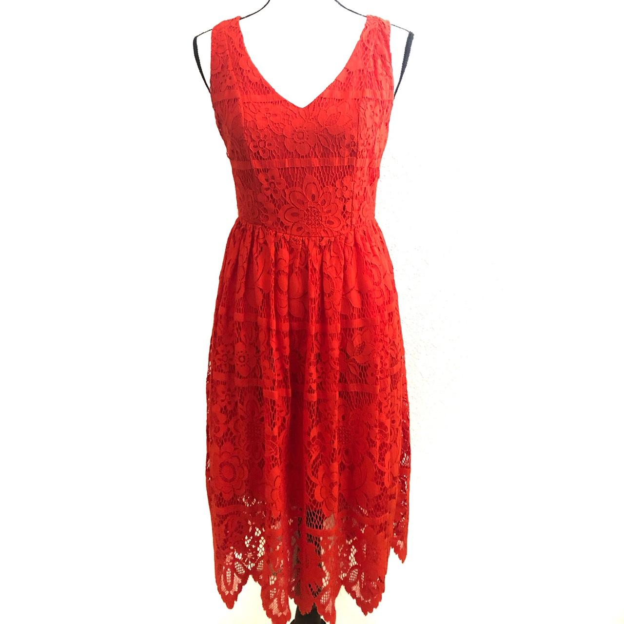 Mossimo Target Bright Orange Lace OverLay... - Depop