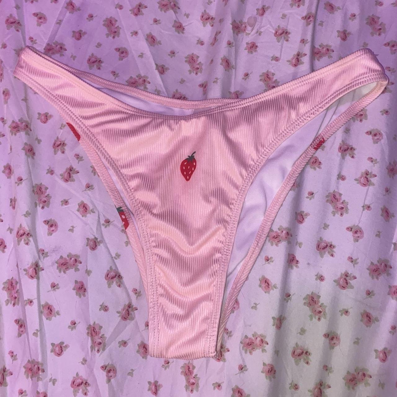 Strawberry high rise bikini bottoms