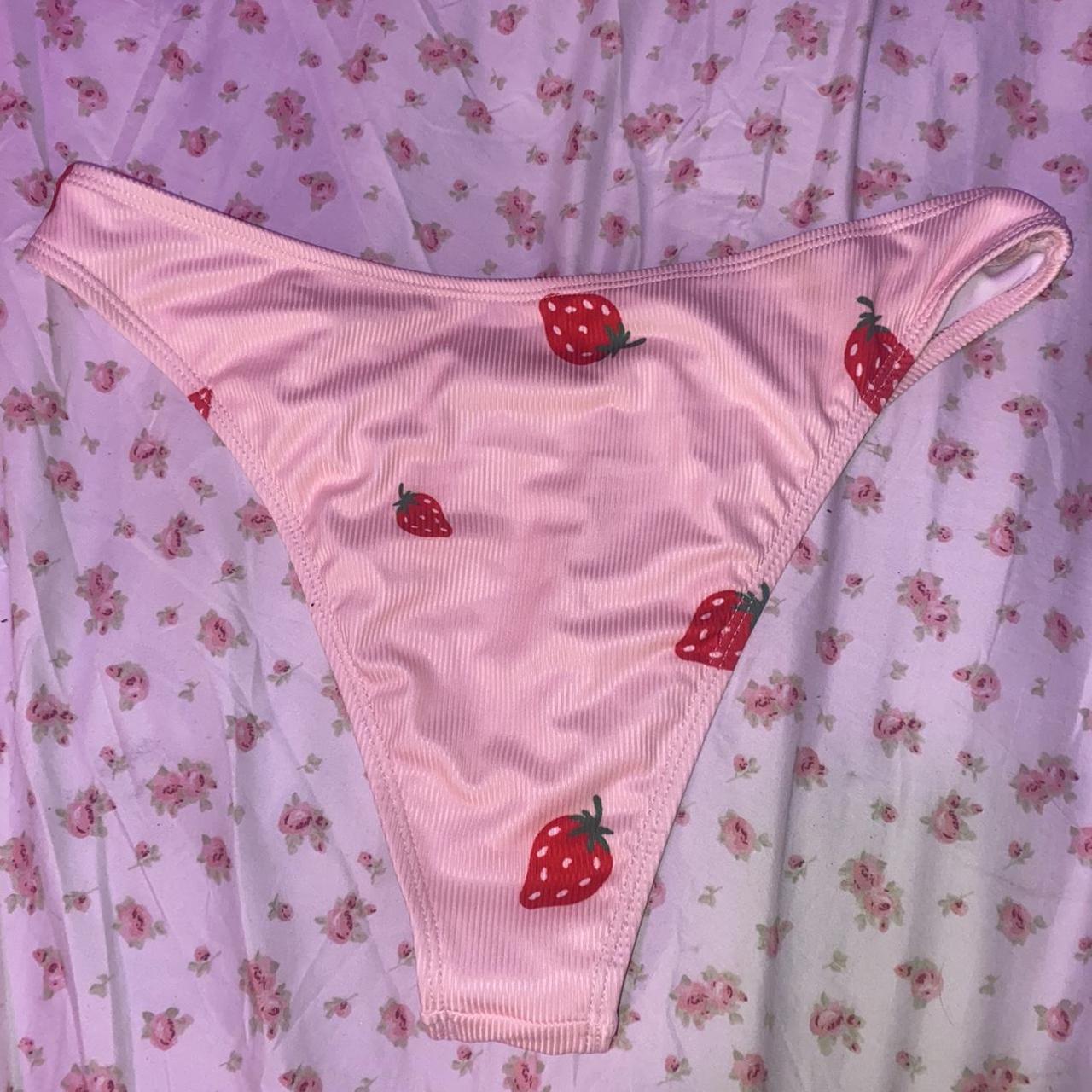 Strawberry high rise bikini bottoms