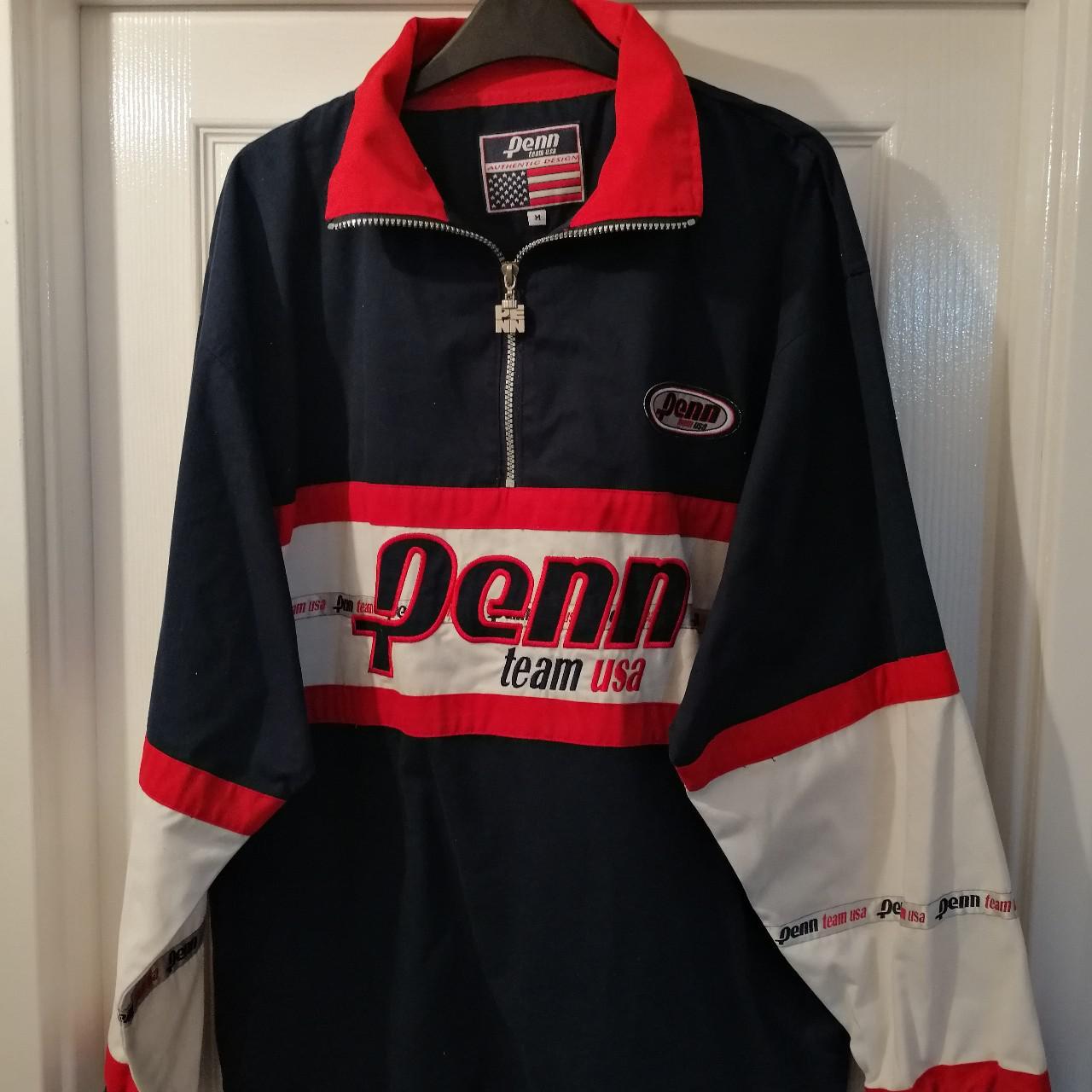 Penn Men's Navy and Red Jacket | Depop