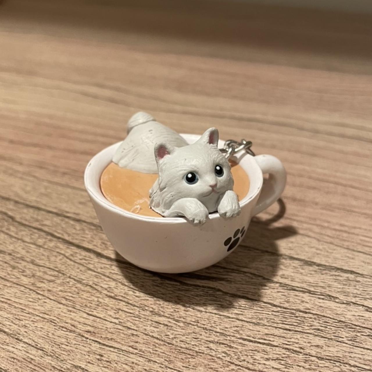 Teacup cat keychain #anime #manga #cat #keychain #cute - Depop