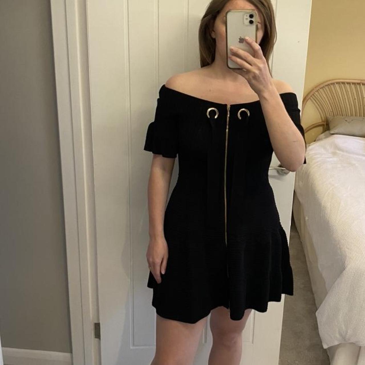 alice McCALL off shoulder zip up knit fabric dress... - Depop