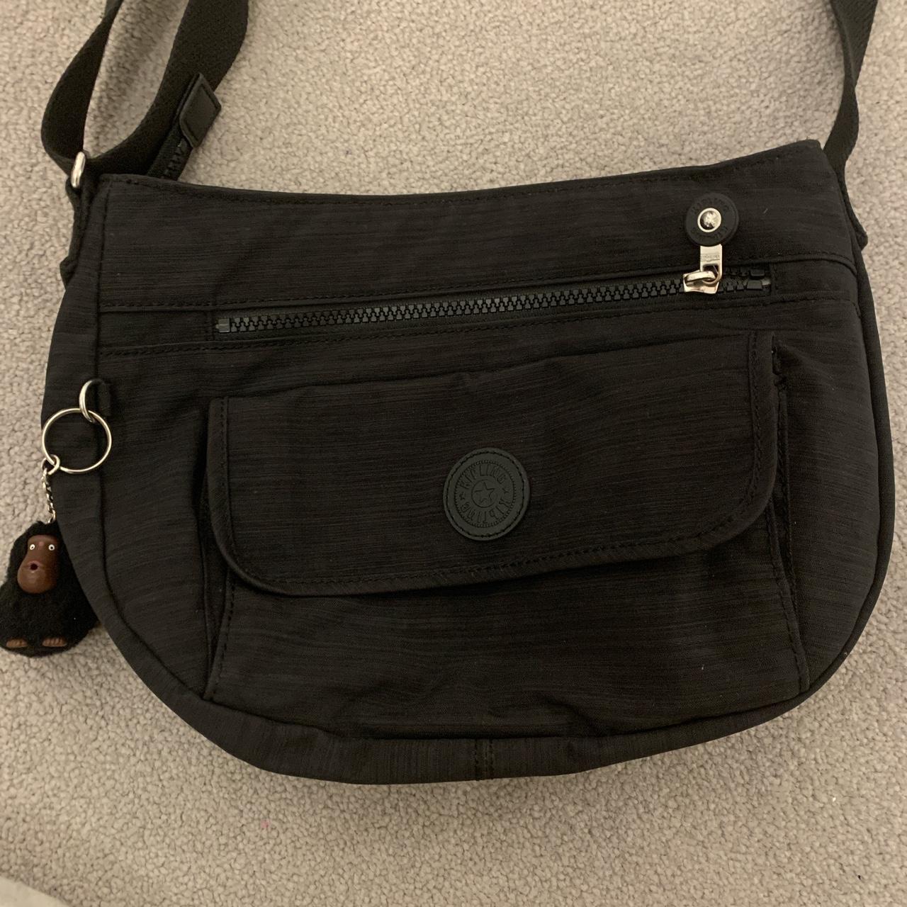 Black cross shoulder Kipling bag- Amazing condition... - Depop