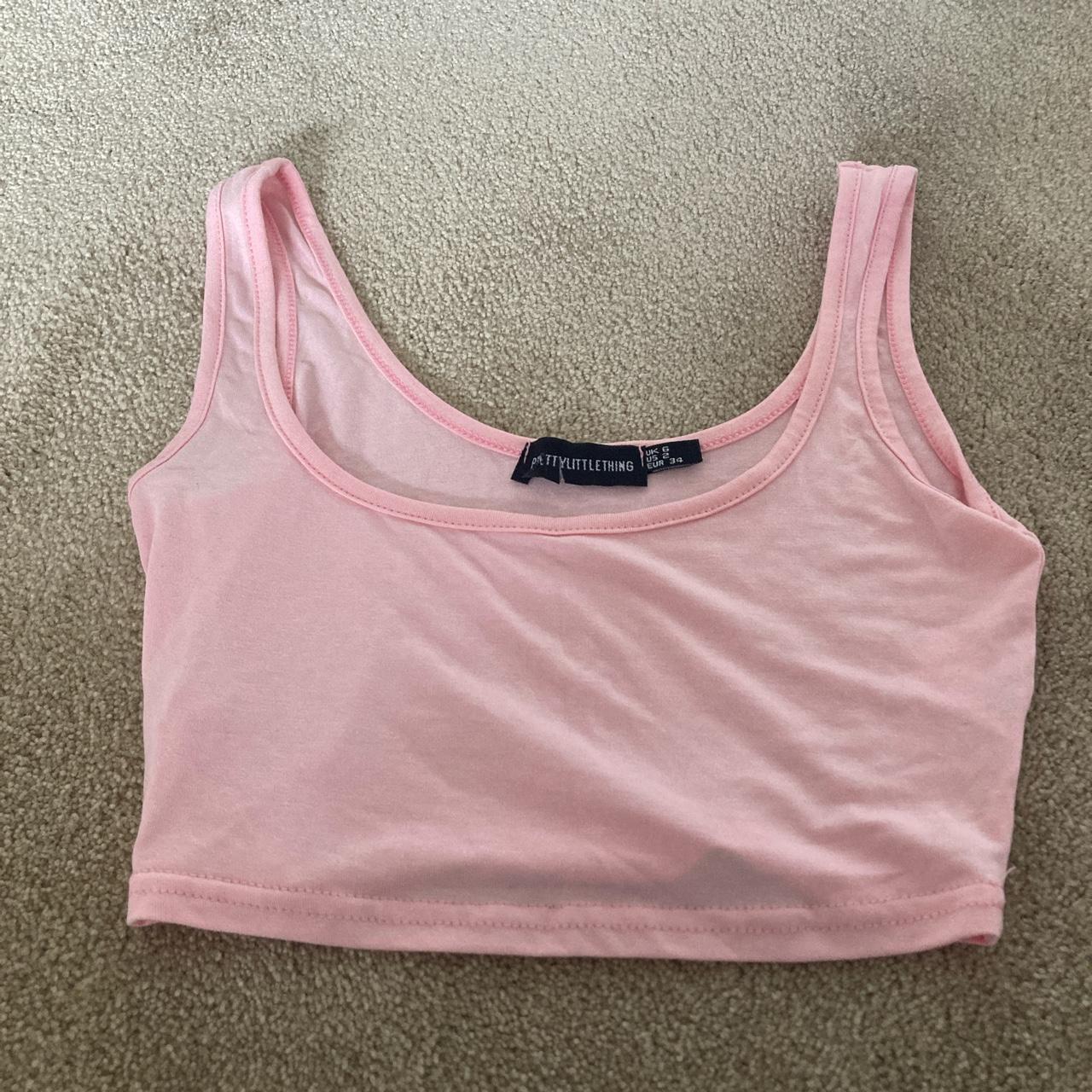 pink soft crop top - Depop