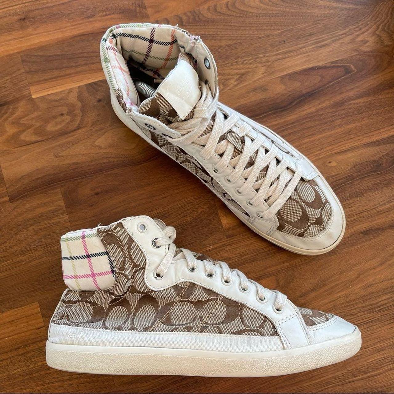 Super cute Coach Ellis Hi-Top Sneakers in signature... - Depop