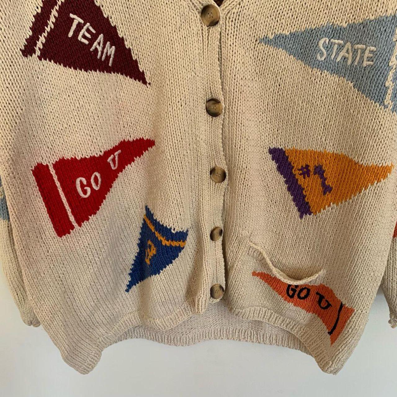 Vintage Raphael’s football team knit cardigan Size... - Depop
