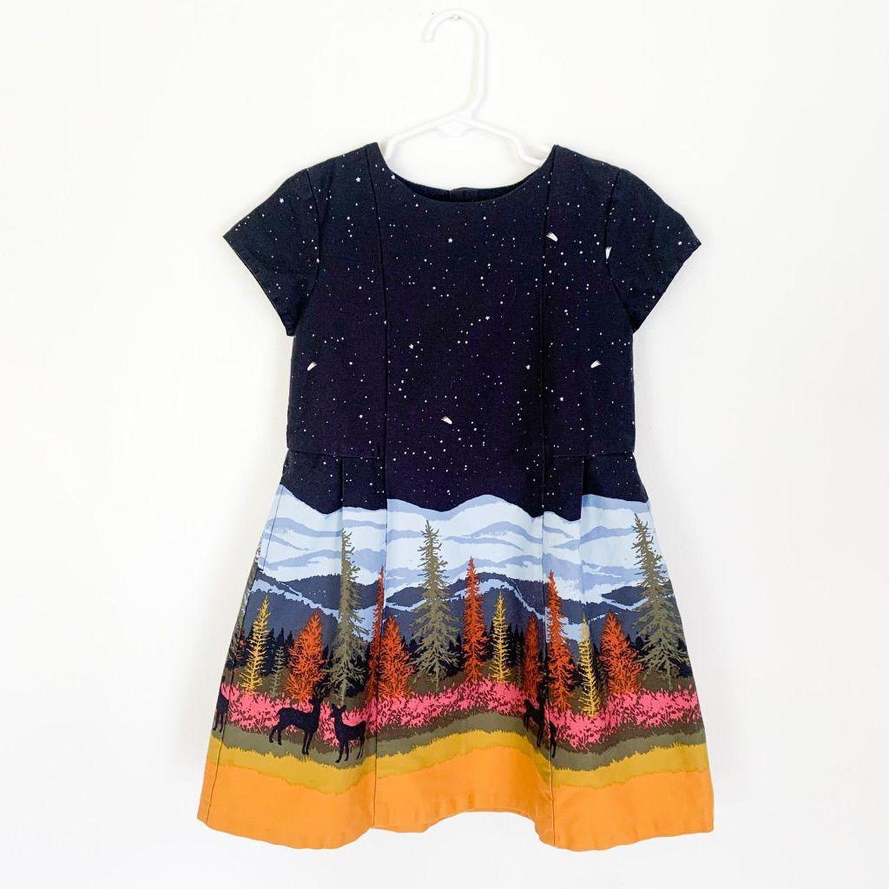 Oshkosh night sky forest aline pocket dress Size... - Depop