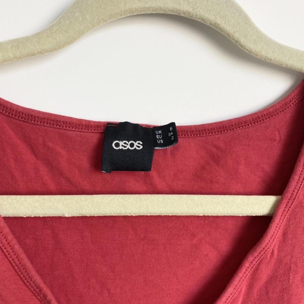 ASOS red dress with diagonal v neck hemline! The... - Depop