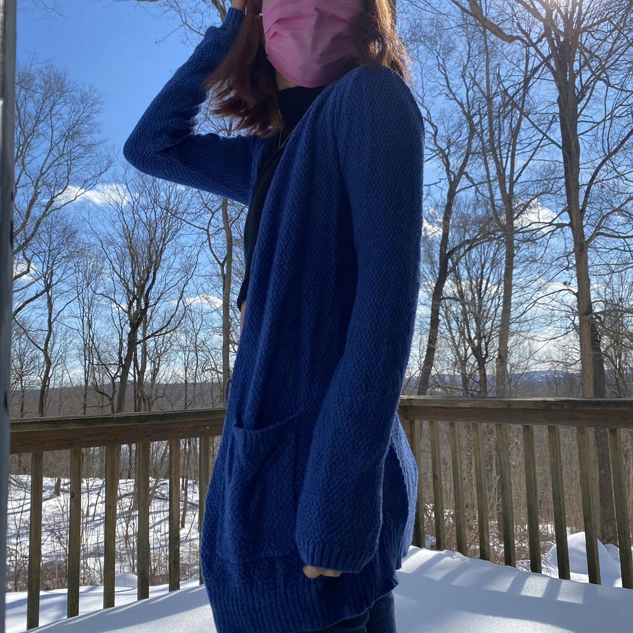 SUPER CUTE BLUE CARDIGAN Barely worn, dark/navy... | Depop