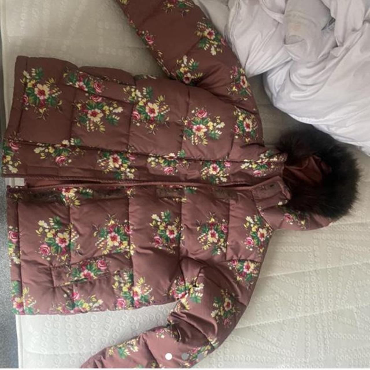 Asos floral puffer jacket coat uk8 Worn under a... - Depop