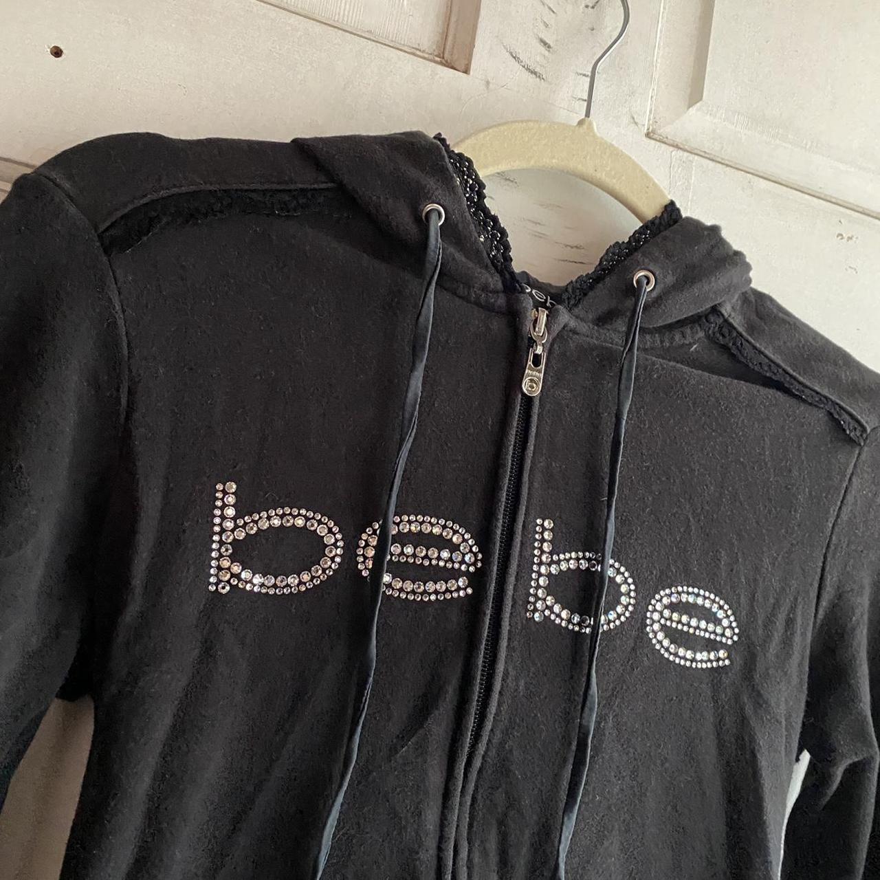 Adorable bebe 2 piece rhinestone tracksuit with lace... | Depop