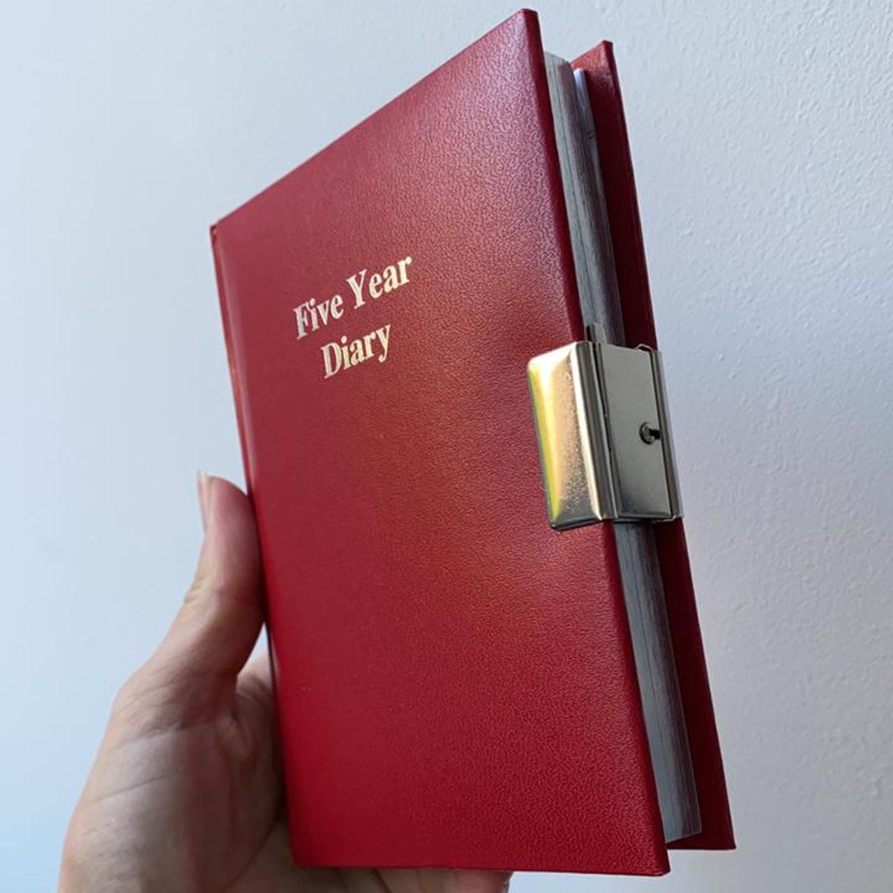 Classic 5 year lockable red diary. Unused but... - Depop