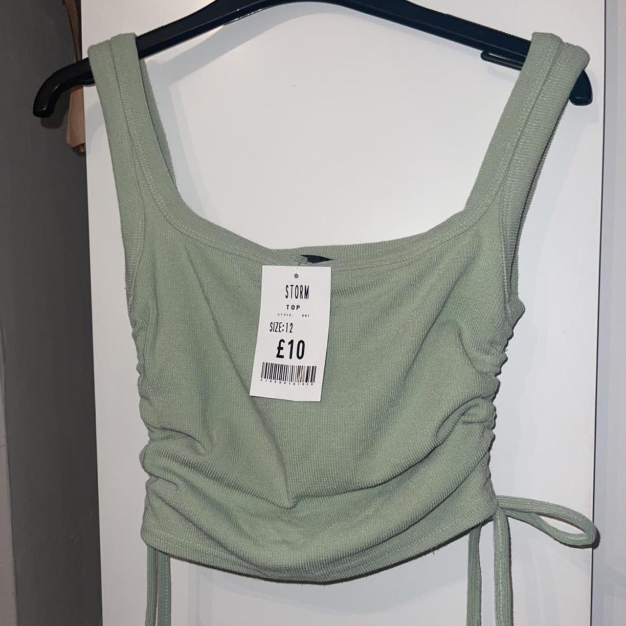 Adjustable crop top drawstring sides, small sizing... - Depop