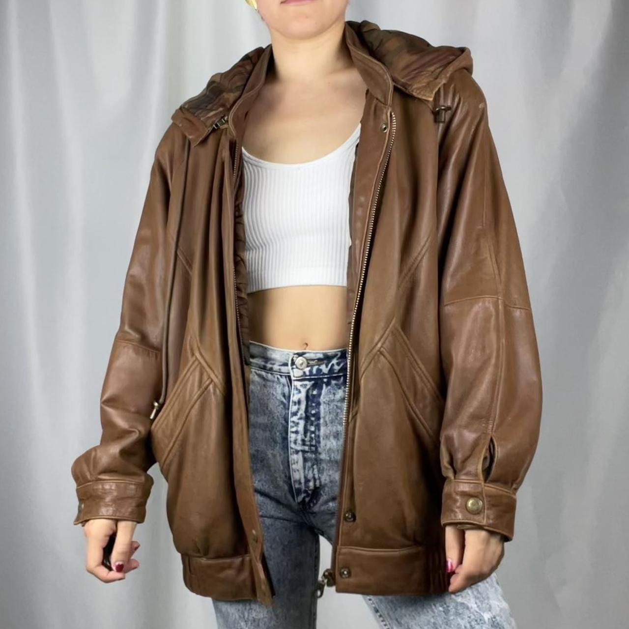 Vintage 90s leather jacket, this beautiful coat is... - Depop