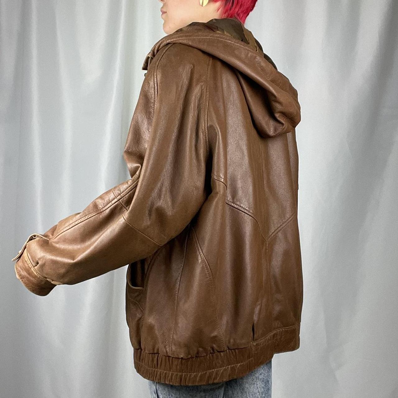 Vintage 90s leather jacket, this beautiful coat is... - Depop