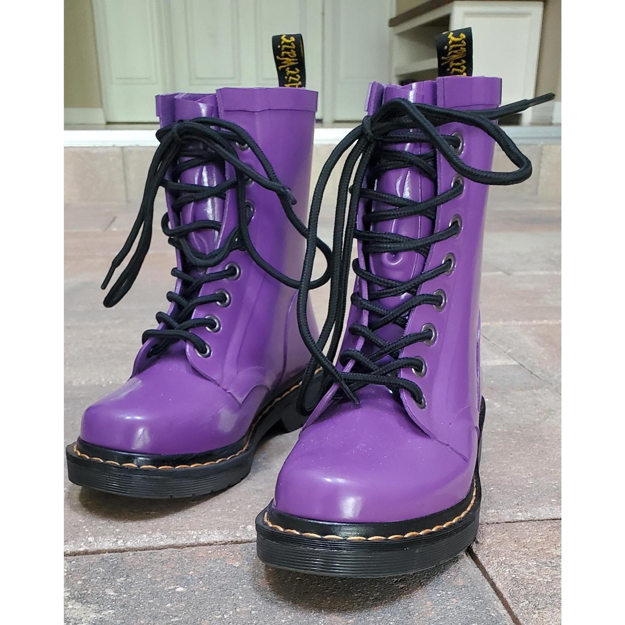 Rubber Drench Doc Martens, lightly worn - photos of... - Depop