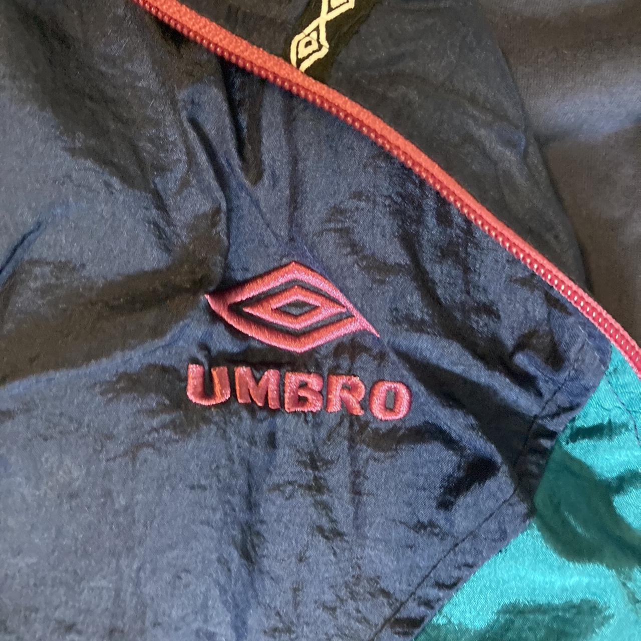 Vintage 90’s Retro Umbro Premier Jacket Teal and... - Depop
