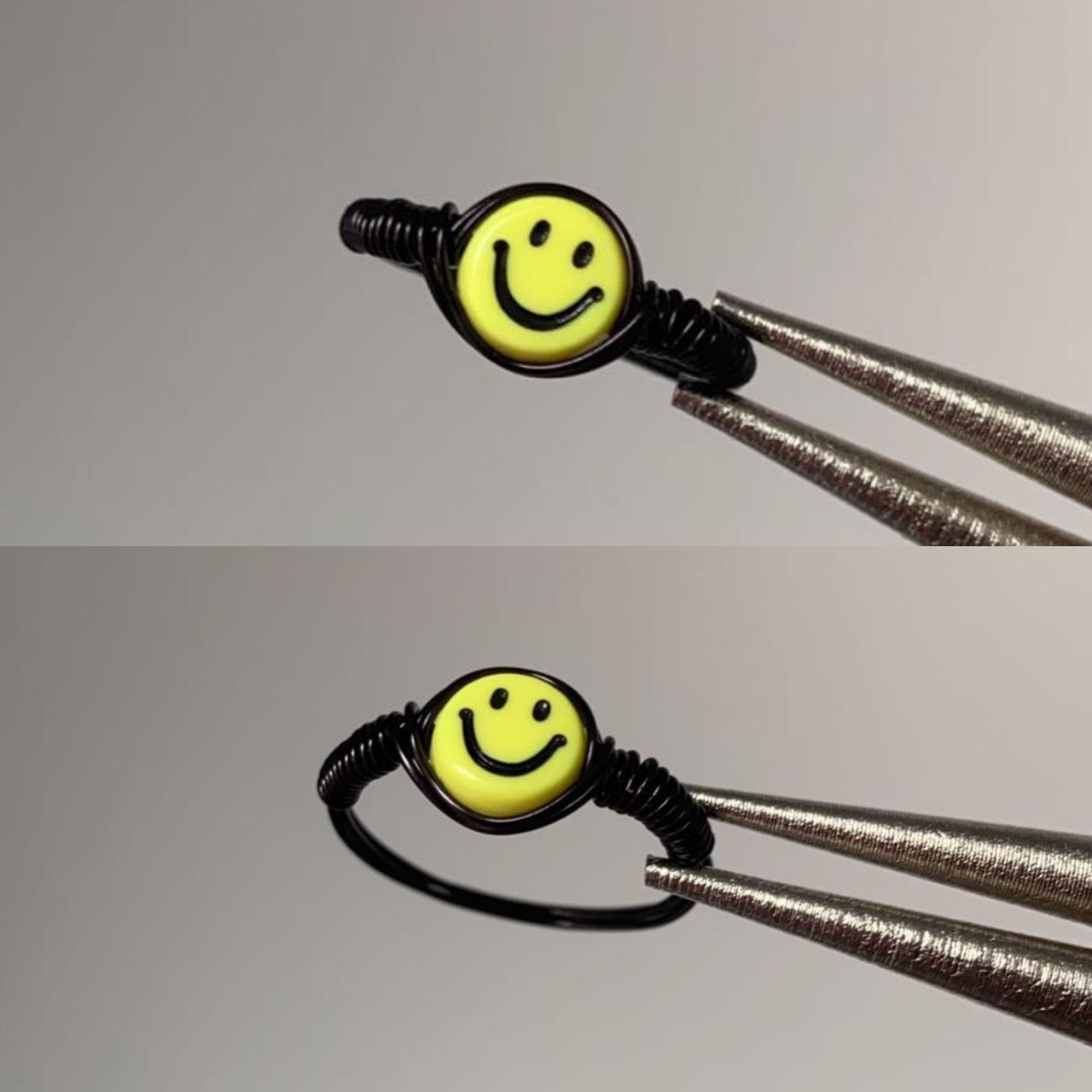 yellow smiley face wire rings 🌛🪐 can be made with... - Depop