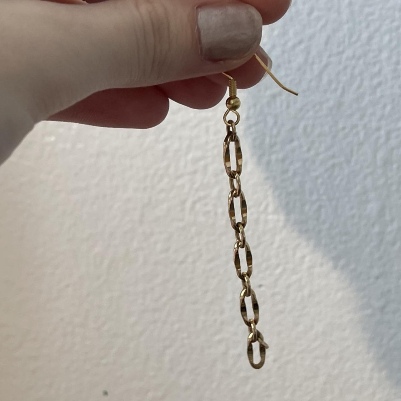 GOLD CHAIN DANGLE EARRINGS👸🏼⛓ -elegant gold chains... - Depop