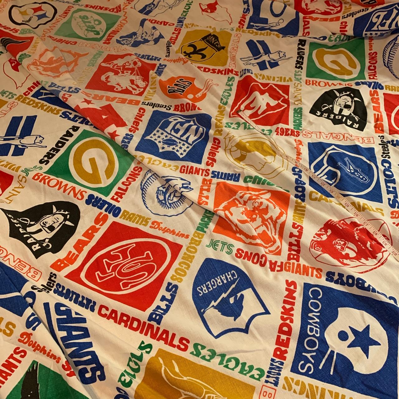 Vintage Sears 1975 NFL sheet/bedding Measures 97"... | Depop