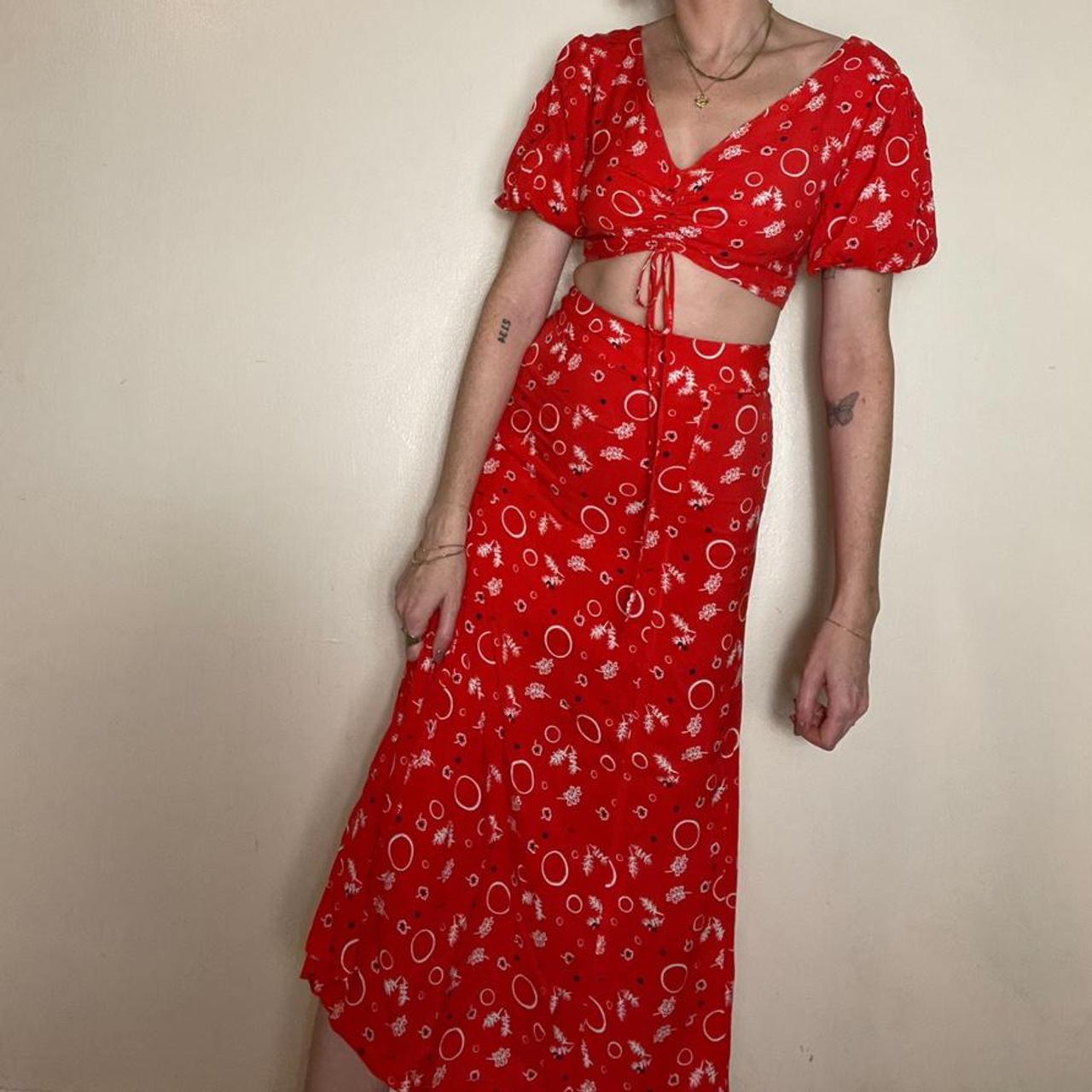 Free People Women's Red Suit | Depop