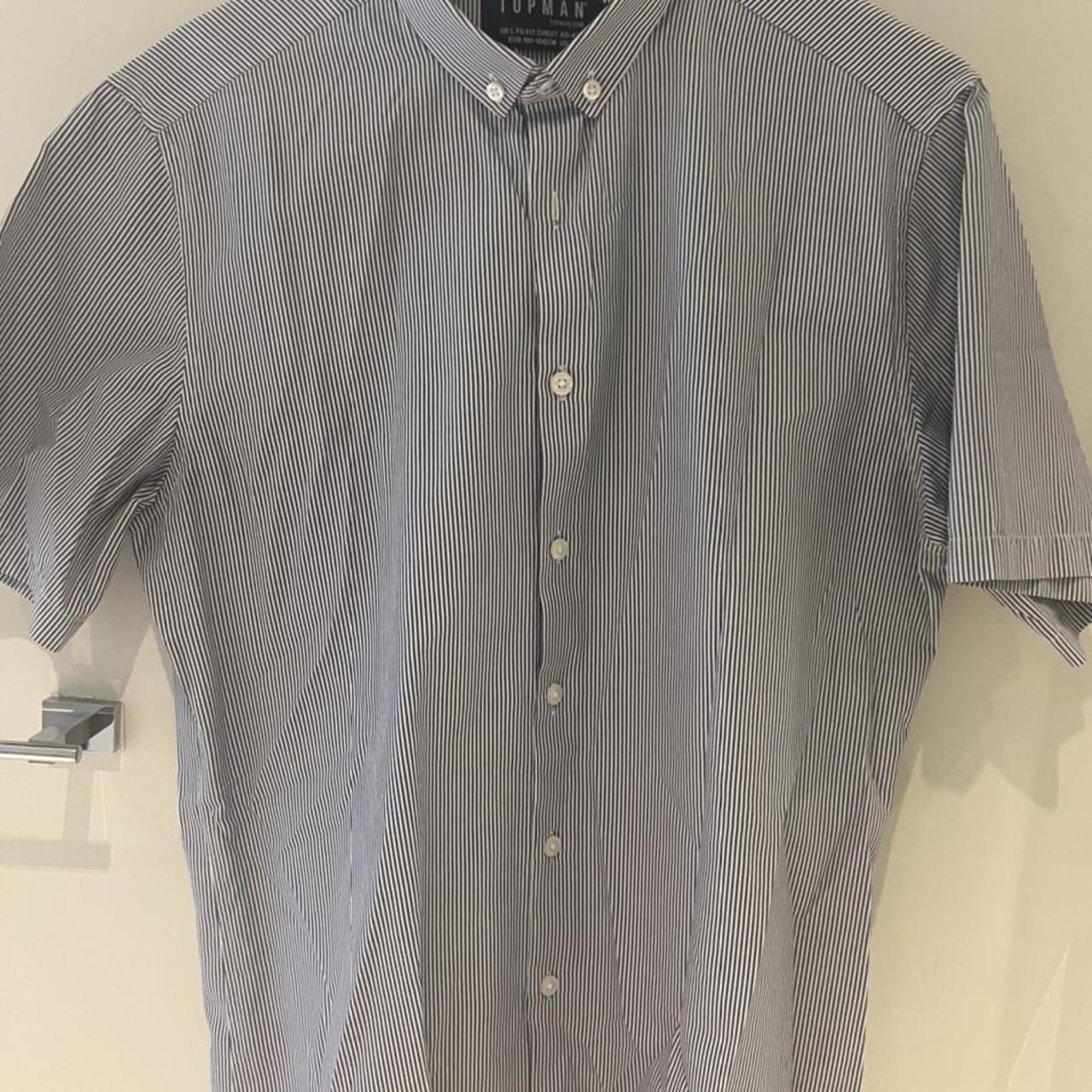 TOP MAN SHIRT BLUE LIKE NEW - Depop