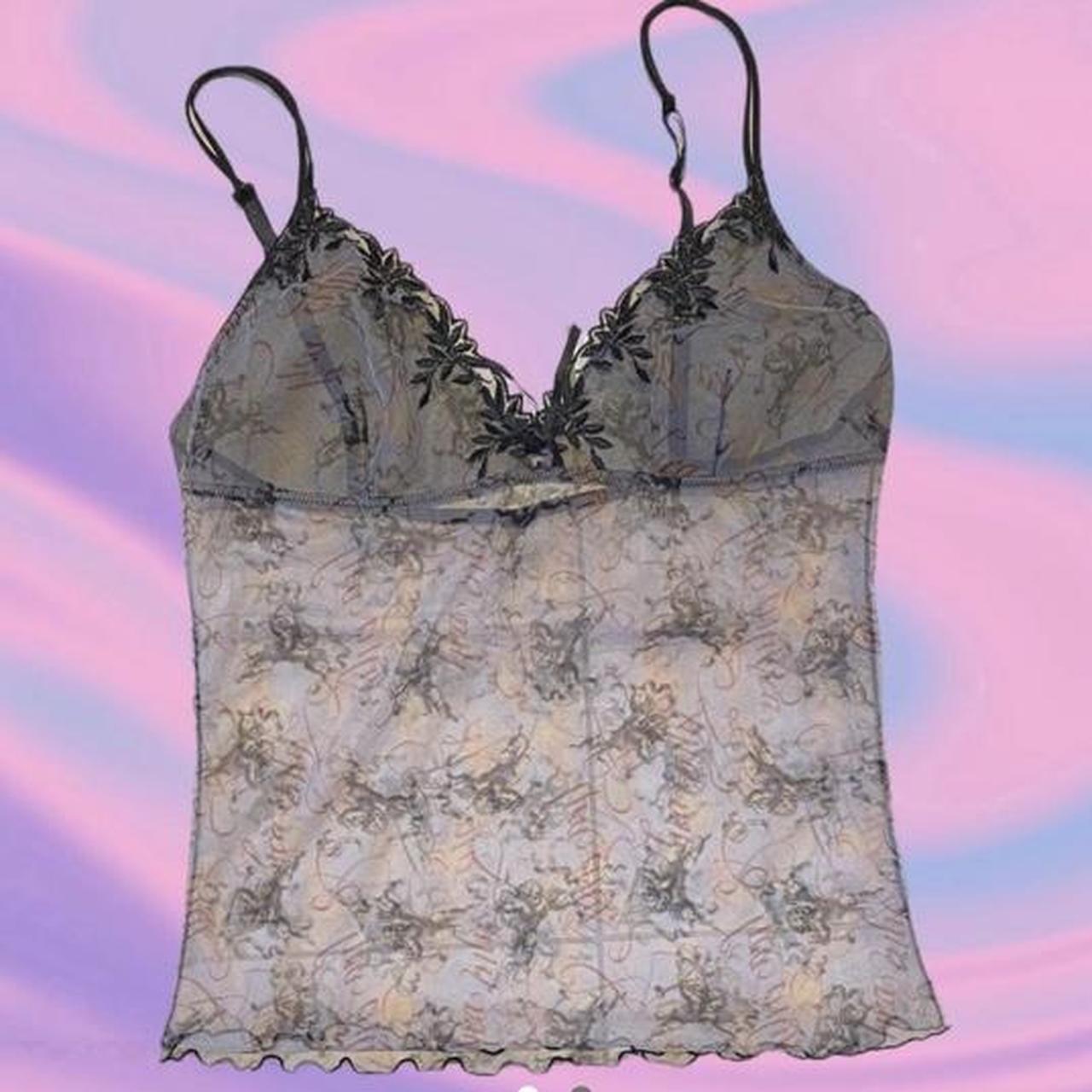 Cutest Vintage Y2k Mesh Cherub Print Cami Originally Depop