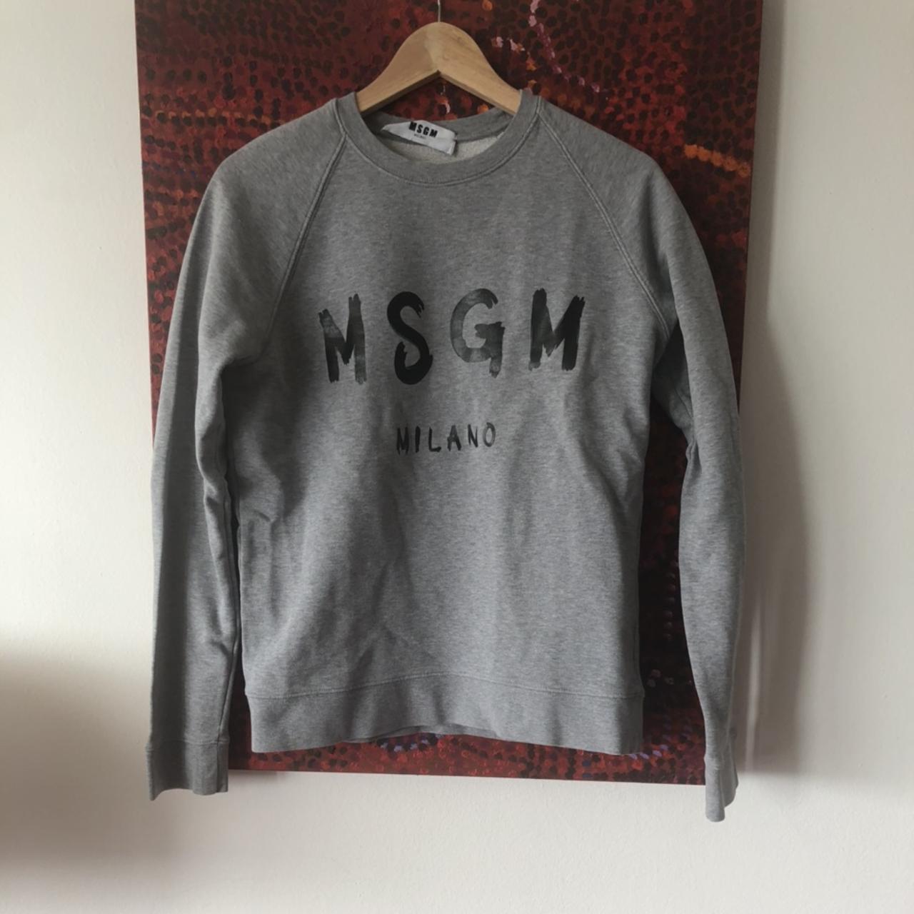 SOLD OUT MSGM Grey Crewneck Size: S Conditions: 9 /... - Depop