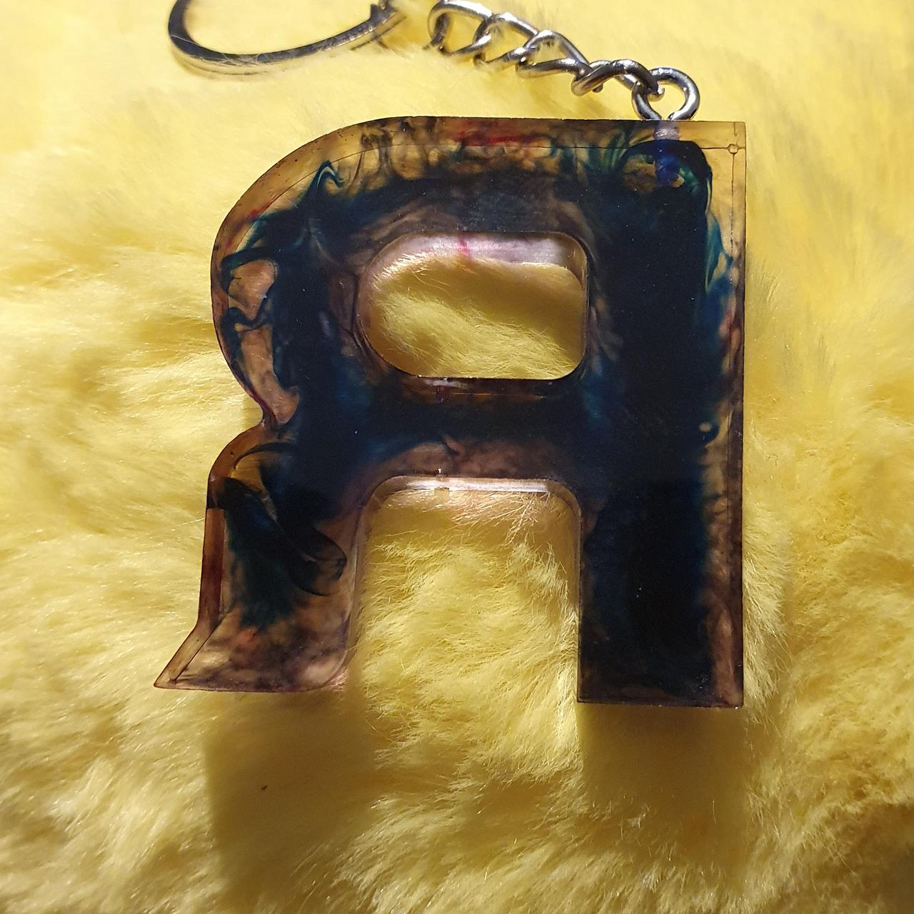 Letter R resin key chain . Very beautiful colour... - Depop