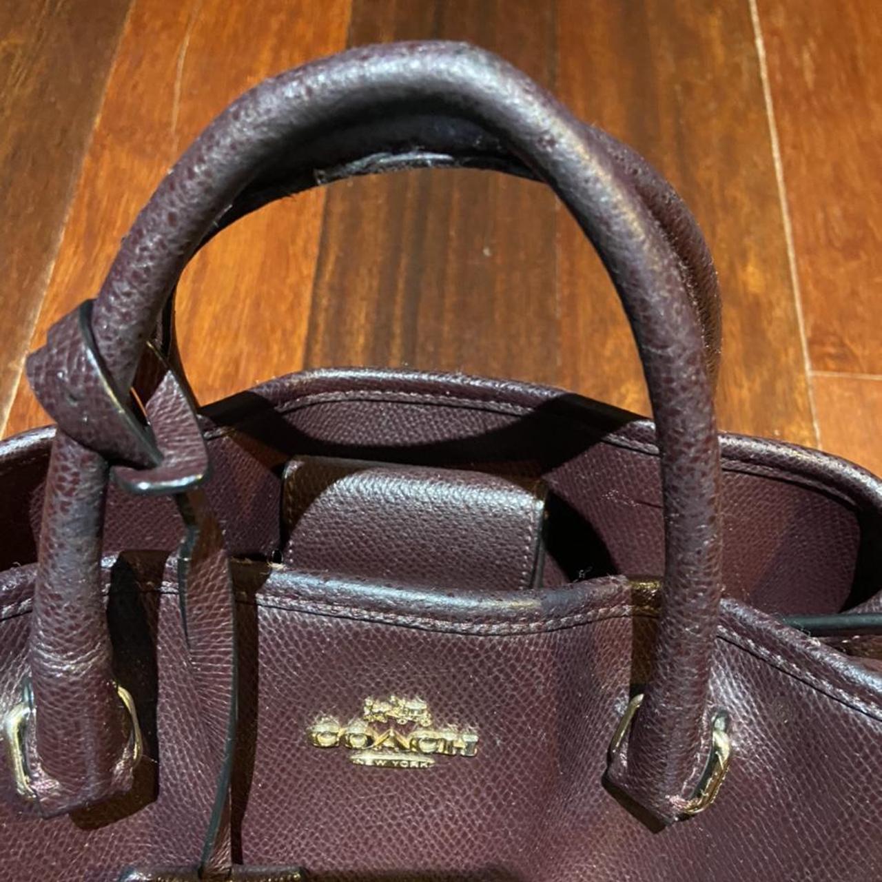 Coach Dark Burgundy Leather Crossbody bag RRP... - Depop