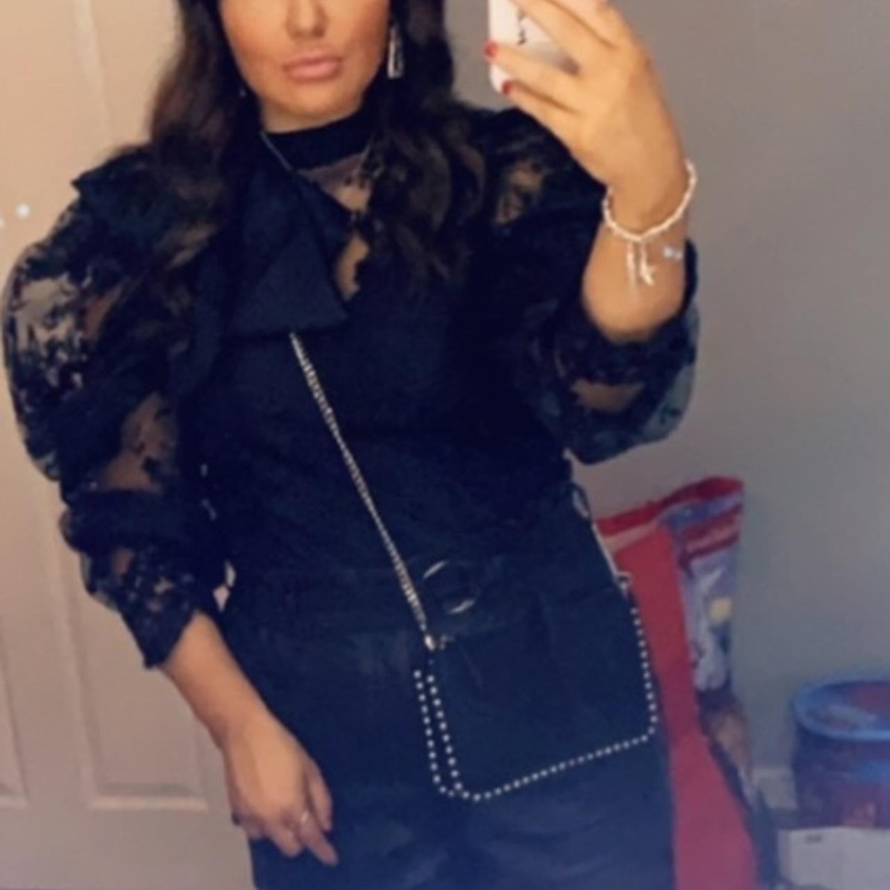 See through bow top worn once Fits a size 10 Brand... - Depop