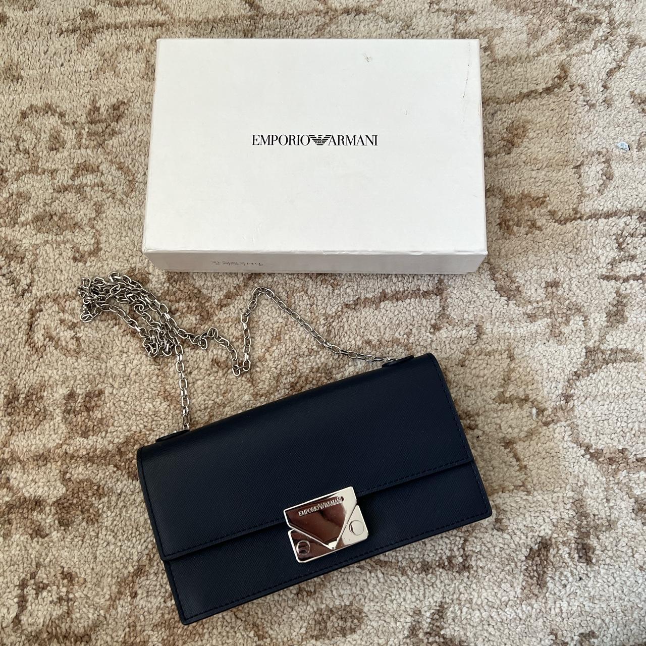 Brand new luxury emporio armani purse with silver... - Depop