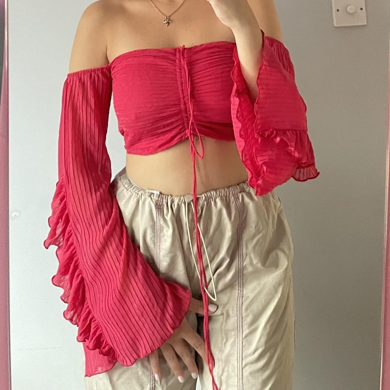 Zara Womens Pink Crop Top Depop