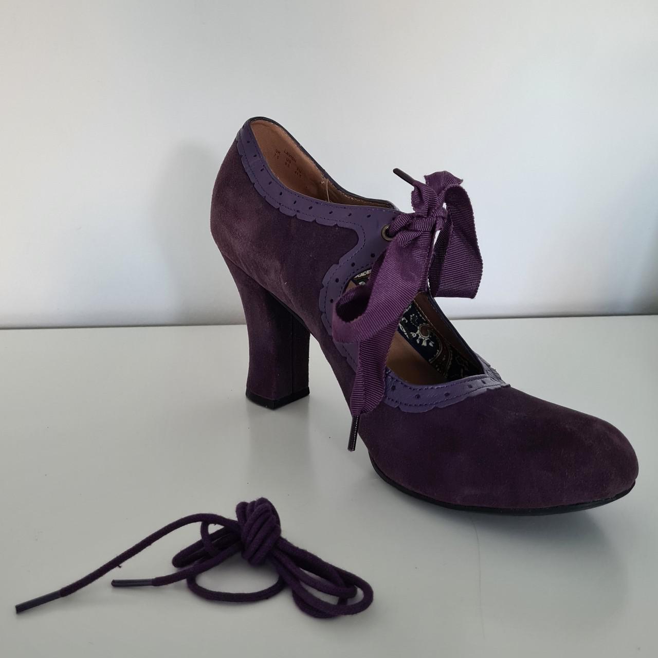 Purple Hotter Heels These purple ribbon tied heels... - Depop