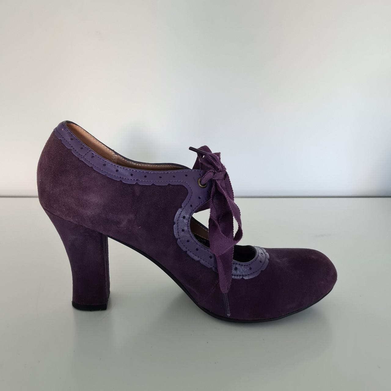 Purple Hotter Heels These purple ribbon tied heels... - Depop