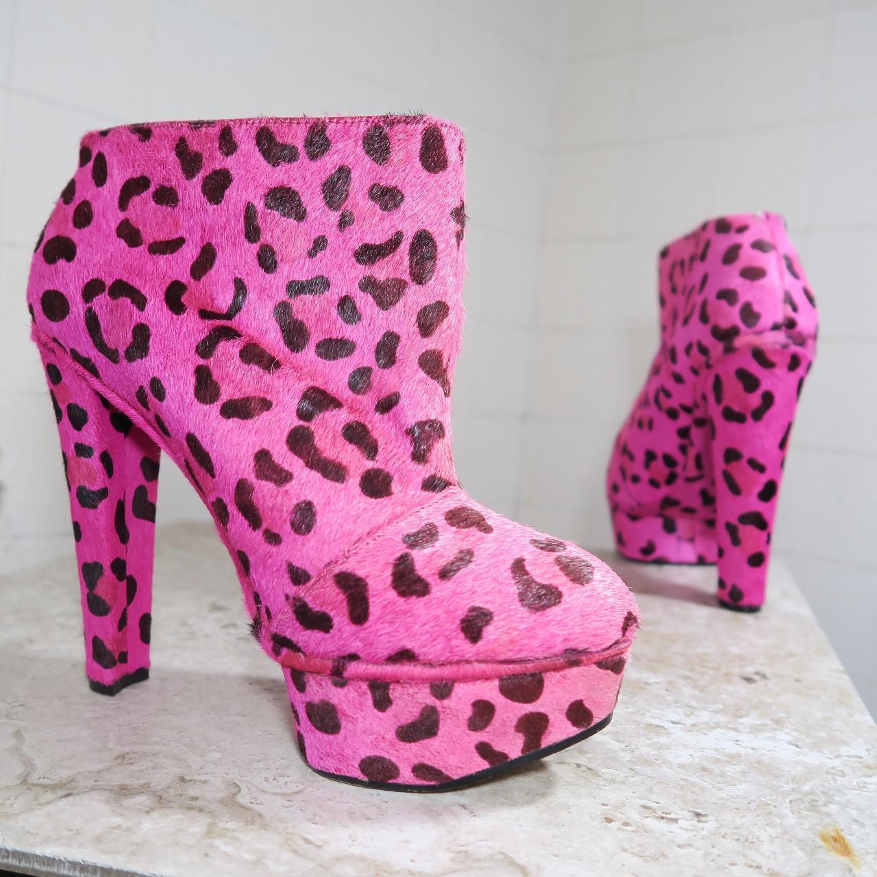 Preloved Platform Shoes. Highlighter Pink High... - Depop