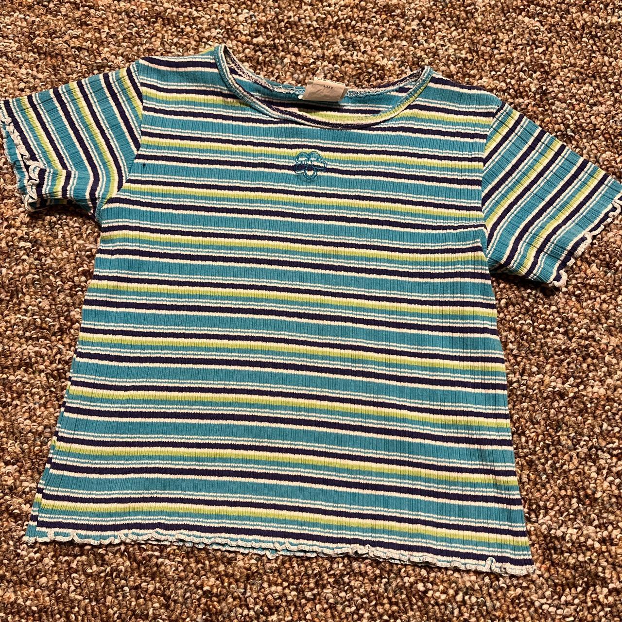 Authentic Vintage 90s kids striped baby tee top.This... | Depop