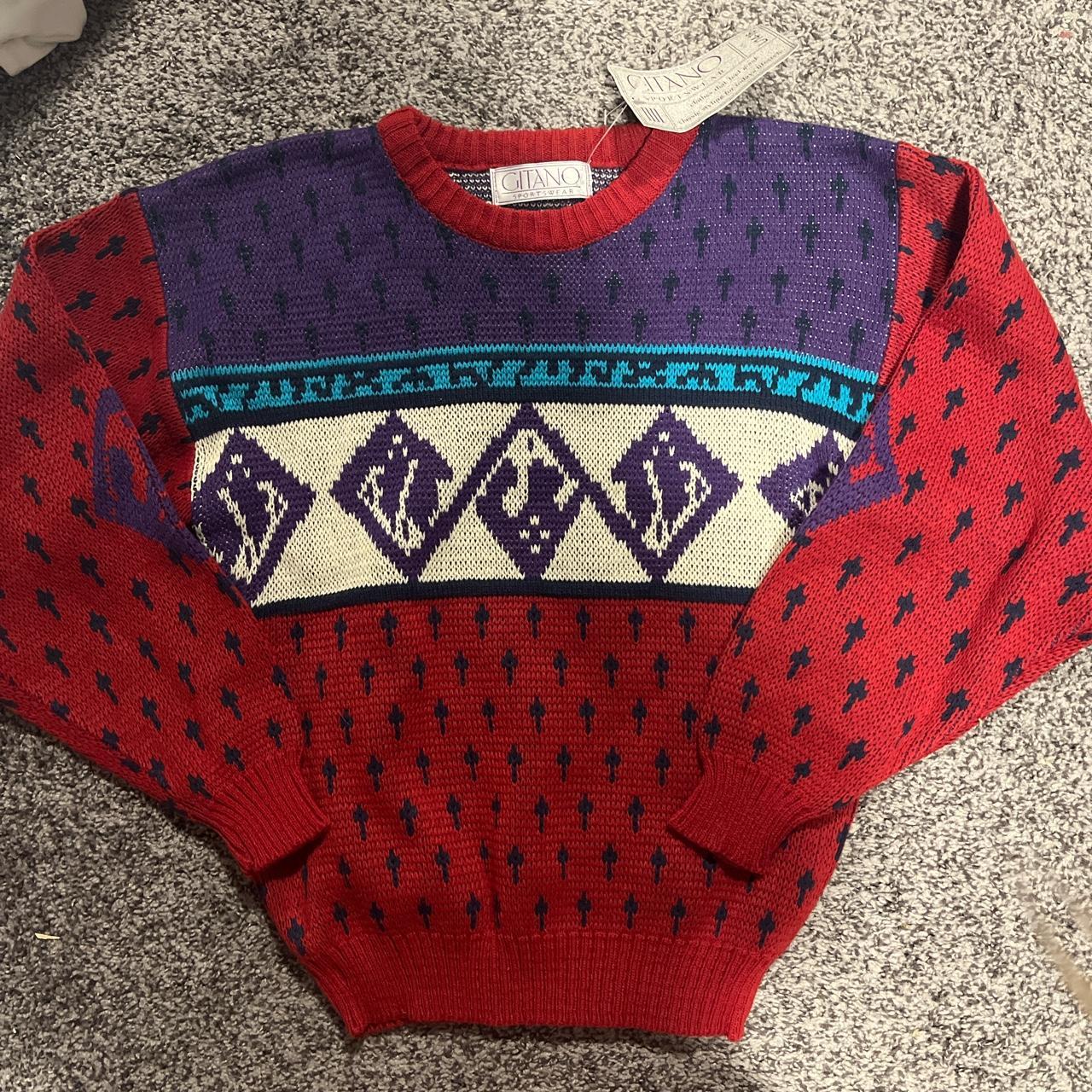 Vintage 80s - 1990s Gitano sweater. 100% acrylic.... - Depop