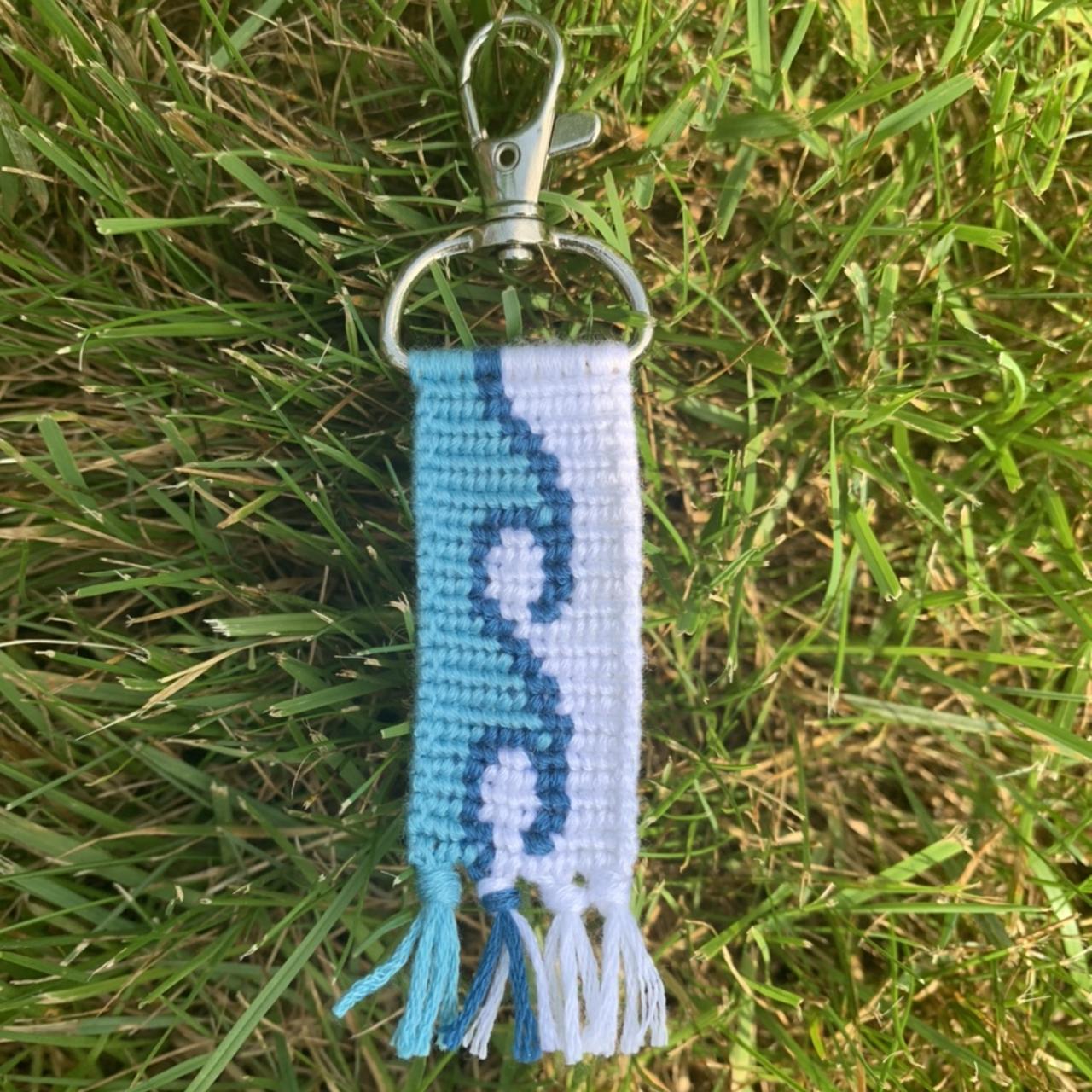 Blue and white ocean wave alpha keychain 🌊 🌊blue and... - Depop