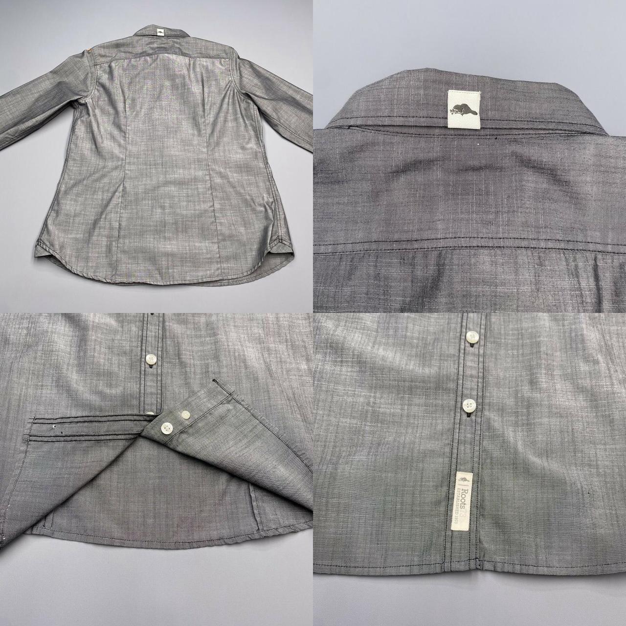 Roots 73 Womens Button Up Shirt Gray Long Sleeve... - Depop