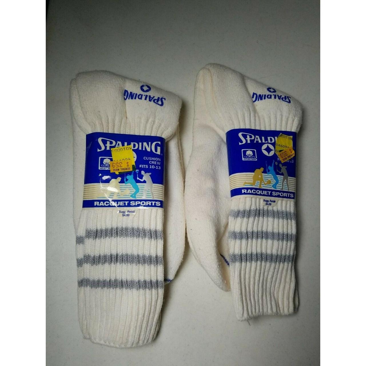 Vtg New Spalding RACQUET SPORTS TUBE Socks GRAY... - Depop