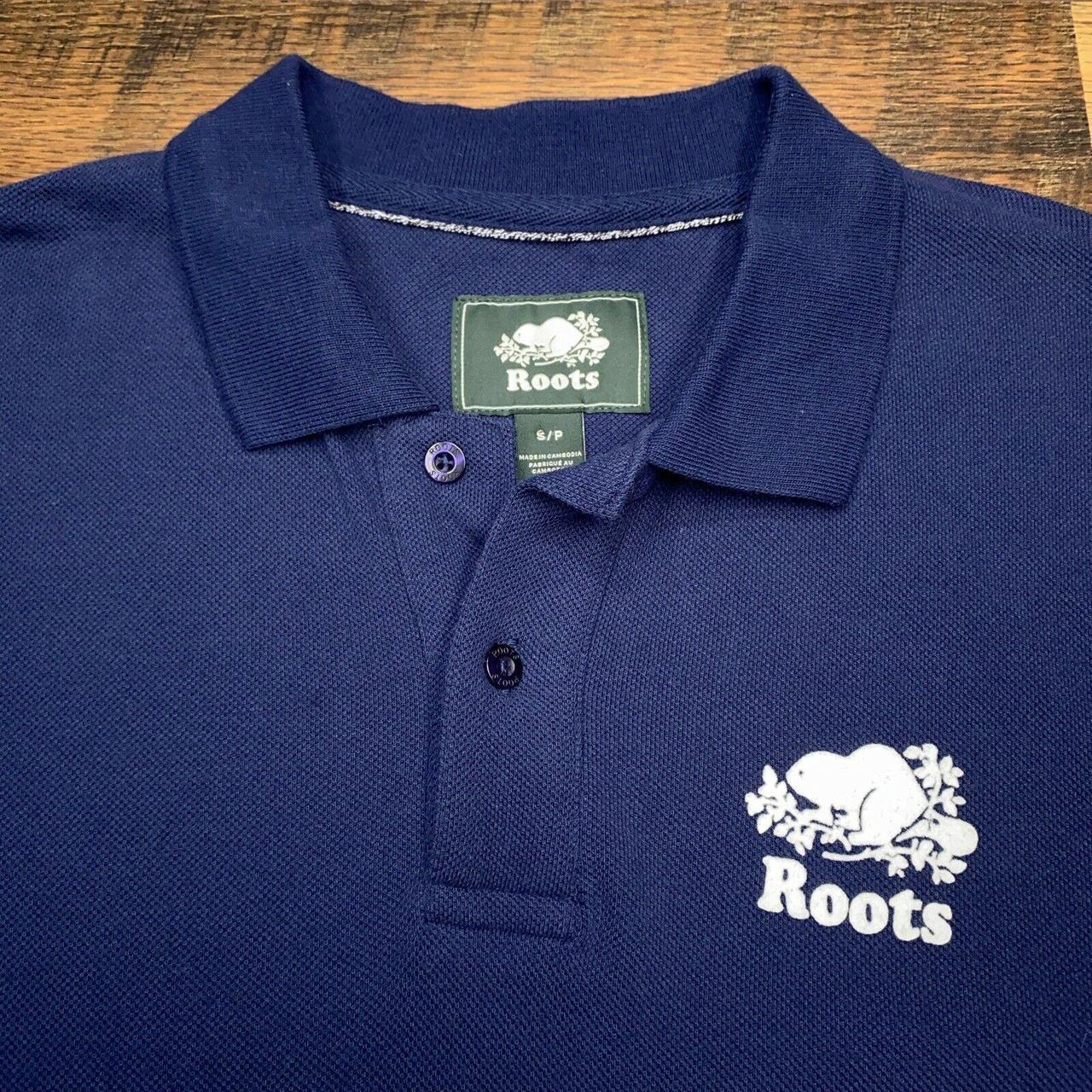 Roots Men’s Short Sleeve Pique Polo Navy Blue - Sz... - Depop