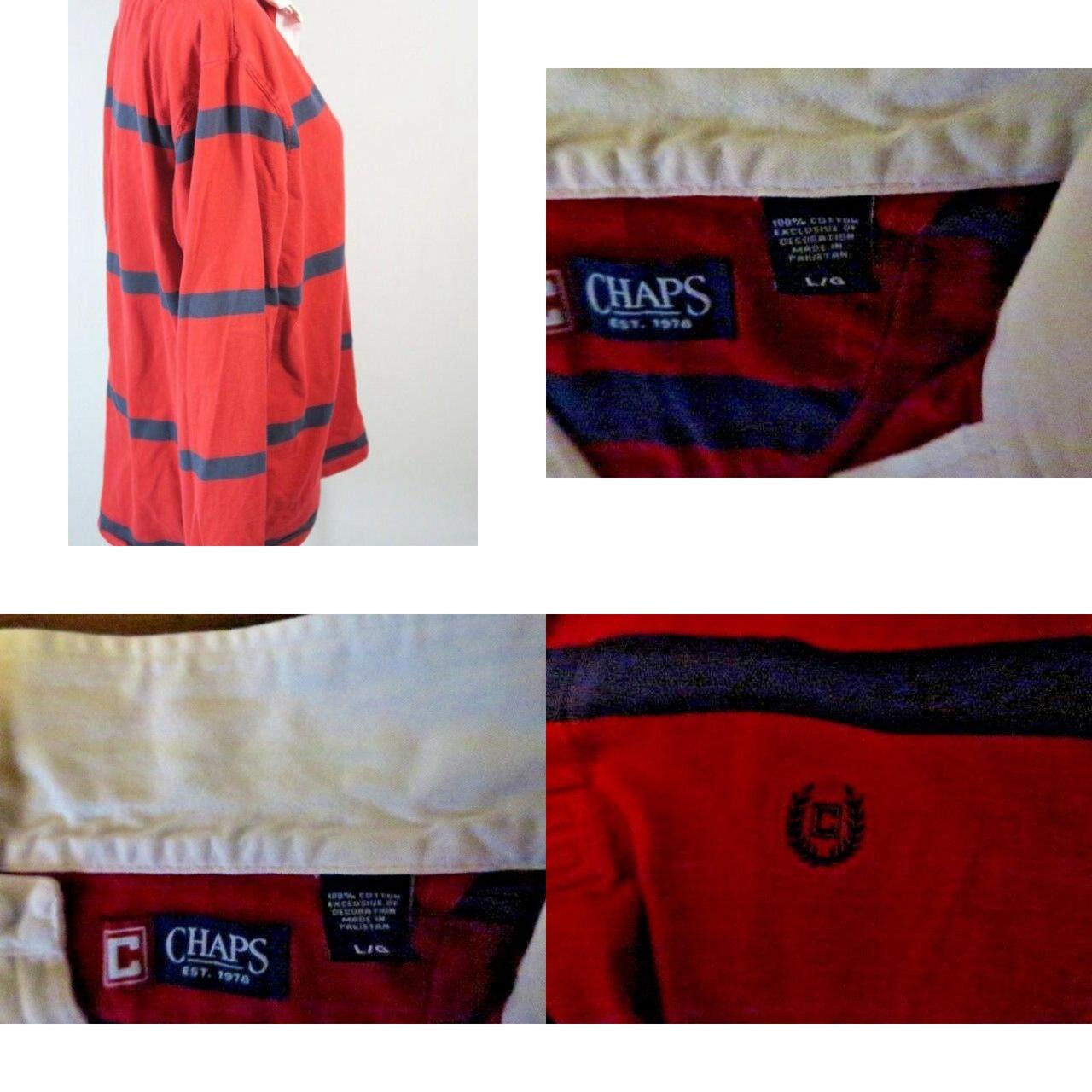 CHAPS Est. 1978 Polo Shirt Size L/G Red Navy Blue... - Depop