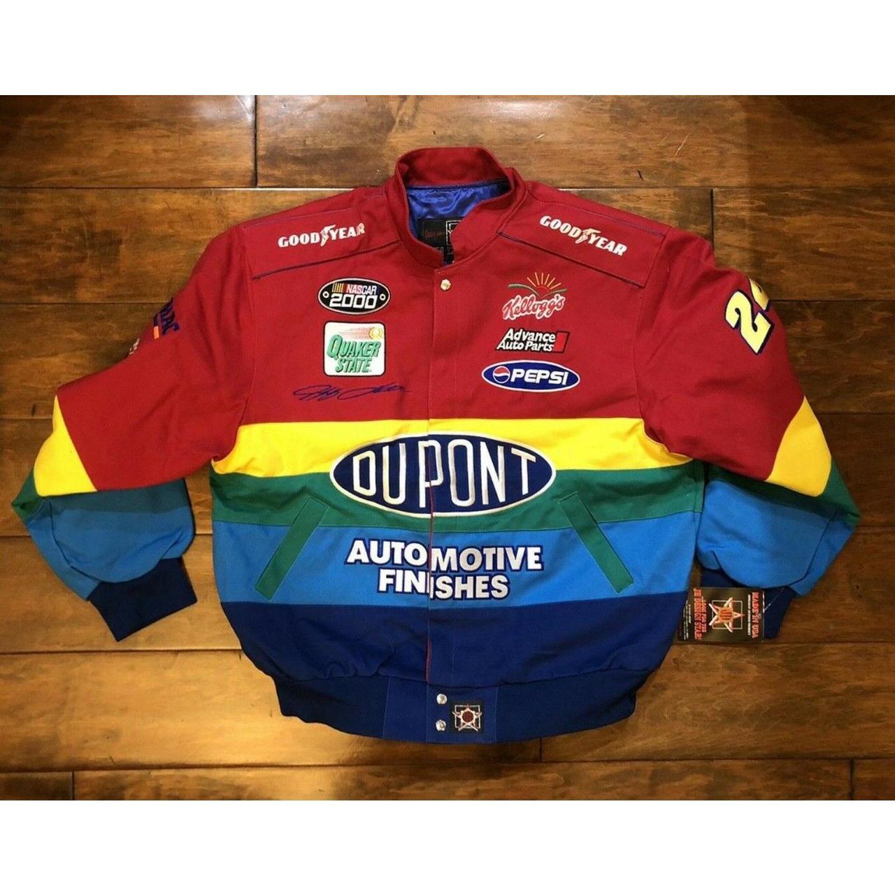 Vintage Jeff Gordon #24 Dupont Rainbow Racing Jacket... - Depop