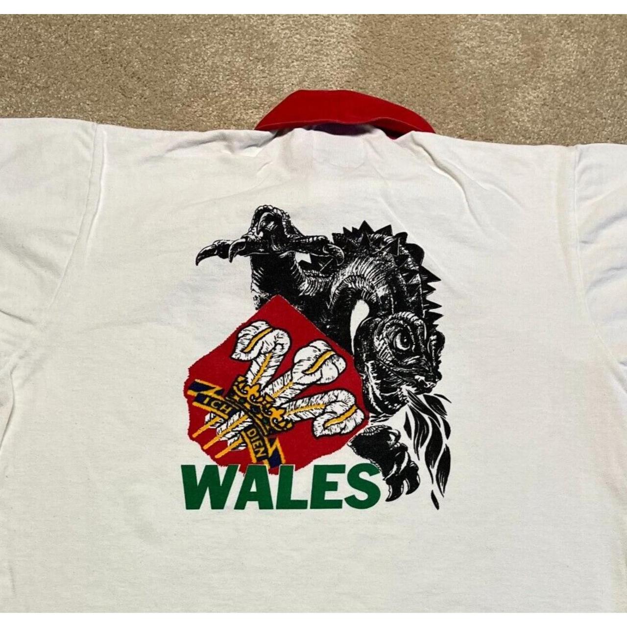 Wales Rugby Shirt Men Medium Adult White Vintage 90s... - Depop